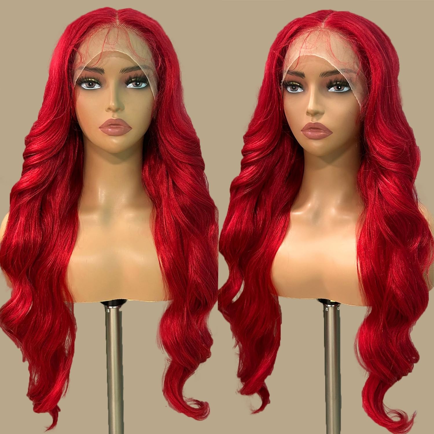 Amazon.com : SOKU 13x6 Lace Frontal Wig 32 Inch Ginger Body Wave ...