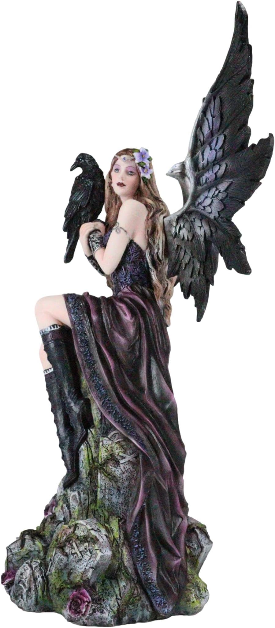 Amazon.com: ICE ARMOR 25.5" H Gothic Dark Angel Queen with Raven Statue ...