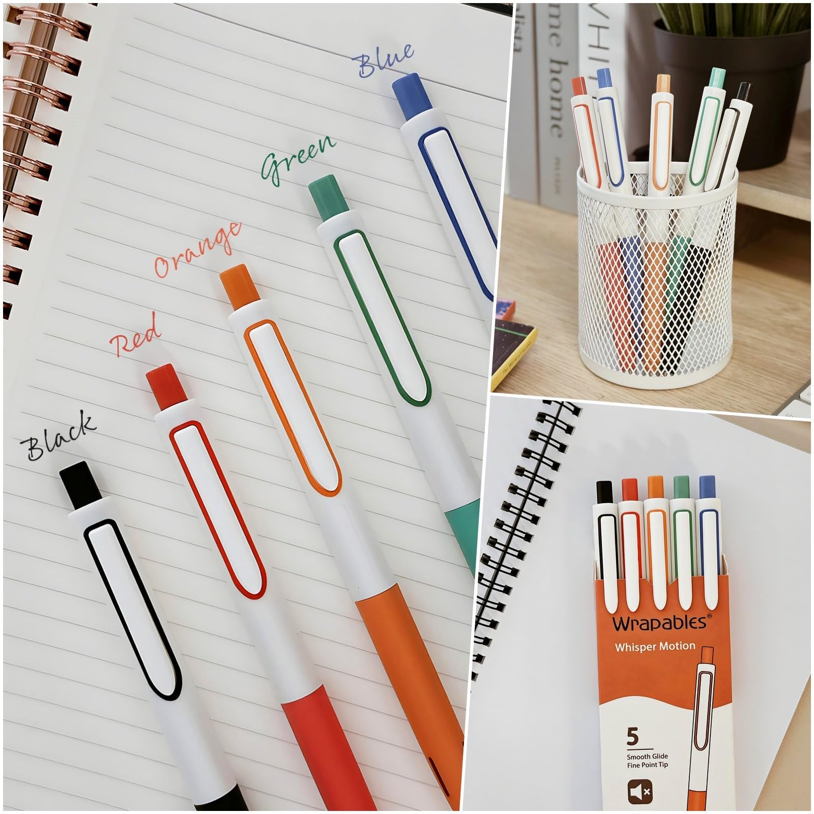 Snapklik.com : Allydrew Whisper Motion Silent Retractable Gel Pen Set
