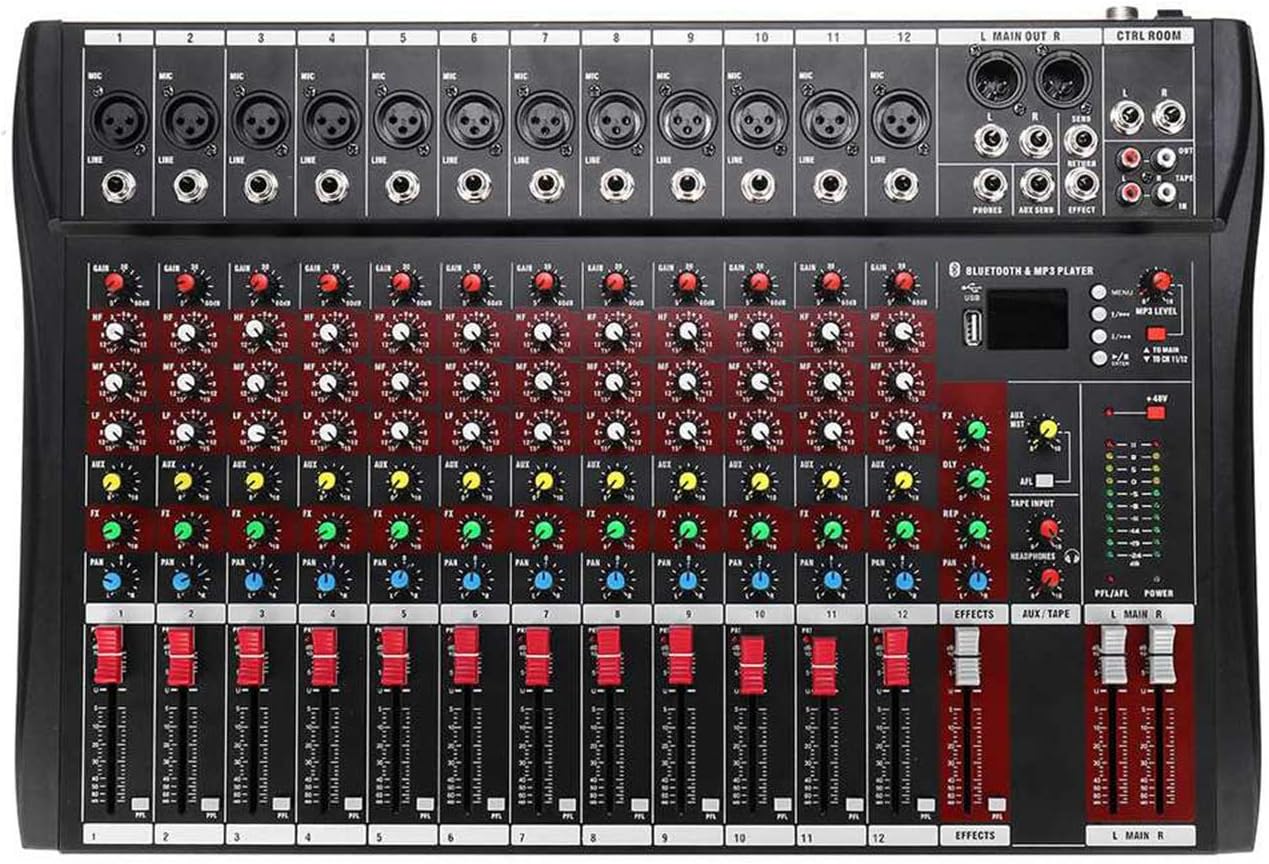 Studio Mixing Desks, Karaoke Audio Mixer with USB Professional 12 ...