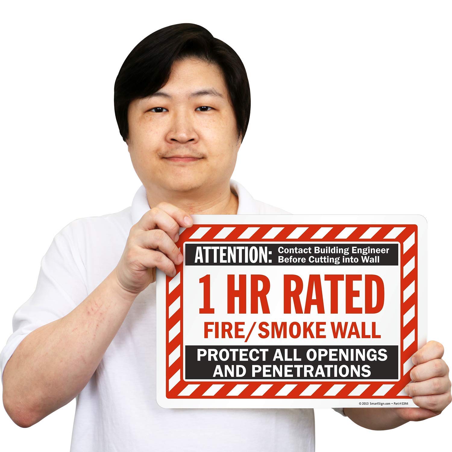 Suit Case 2 Hour Fire Wall Label - 10x14 Laminated Vinyl Safety Sign ...