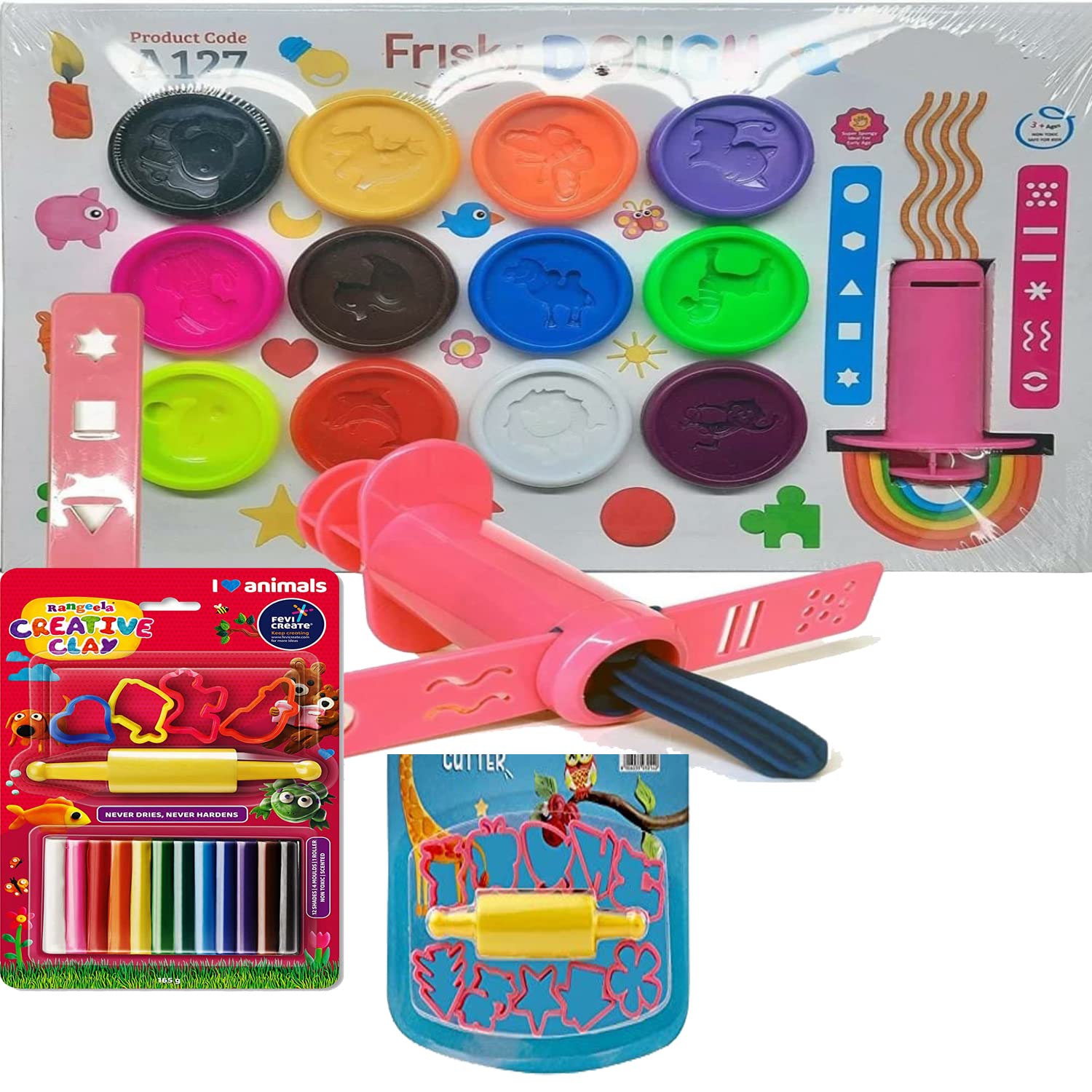 MBSSATR Play Dough Set of 12 Colours/Clay Set for Kids/modling Clay Set ...
