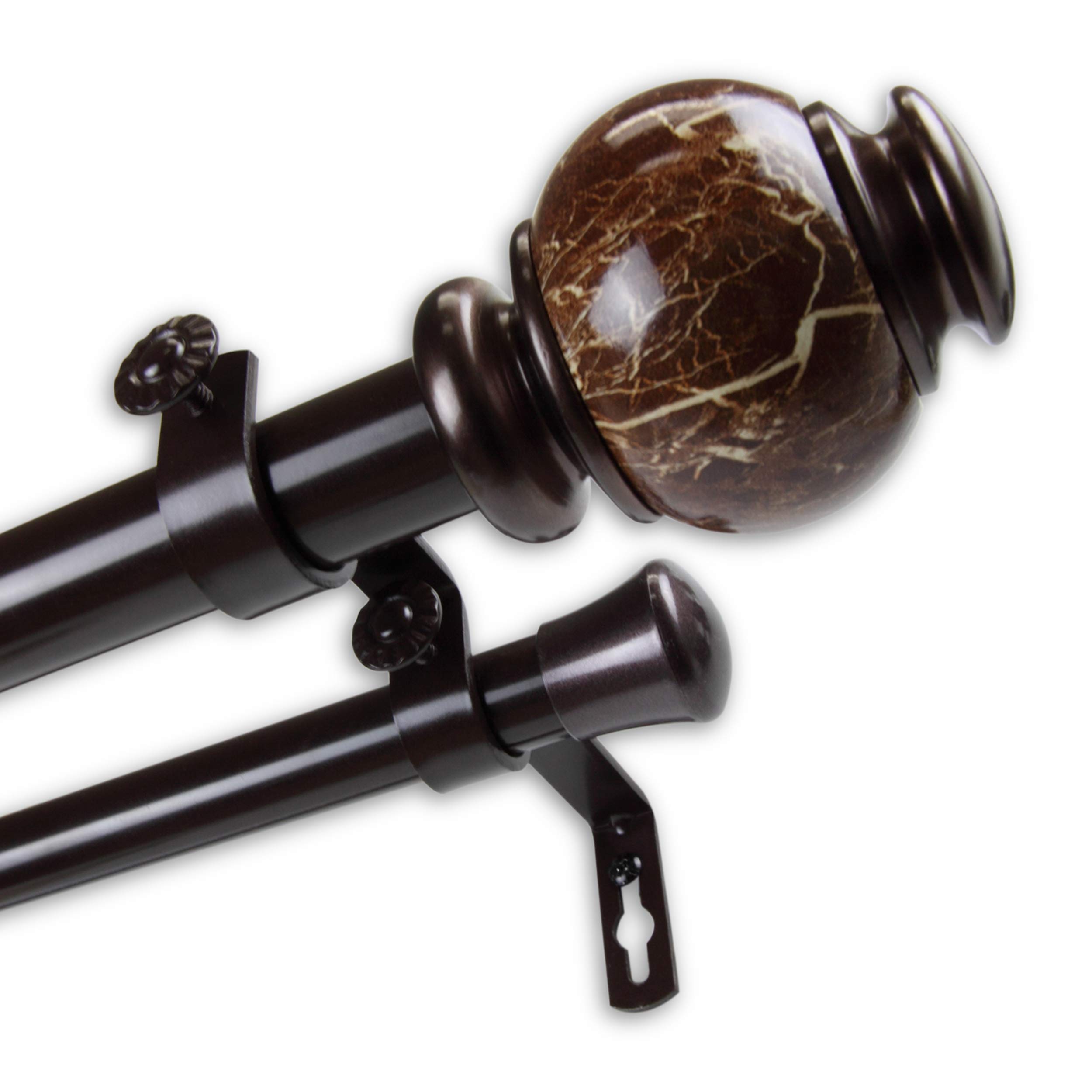 Rod Desyne 1" Fleck Double Curtain Rod, 160-240 inch, Bronze