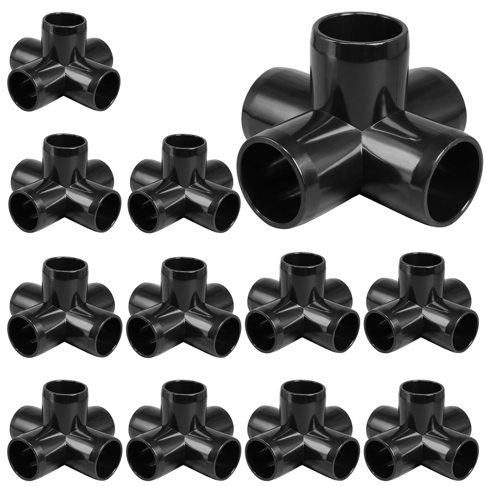 Amazon.com: Zernmiarder 5 Way PVC Pipe Fittings 1 Inch, Black PVC Elbow ...