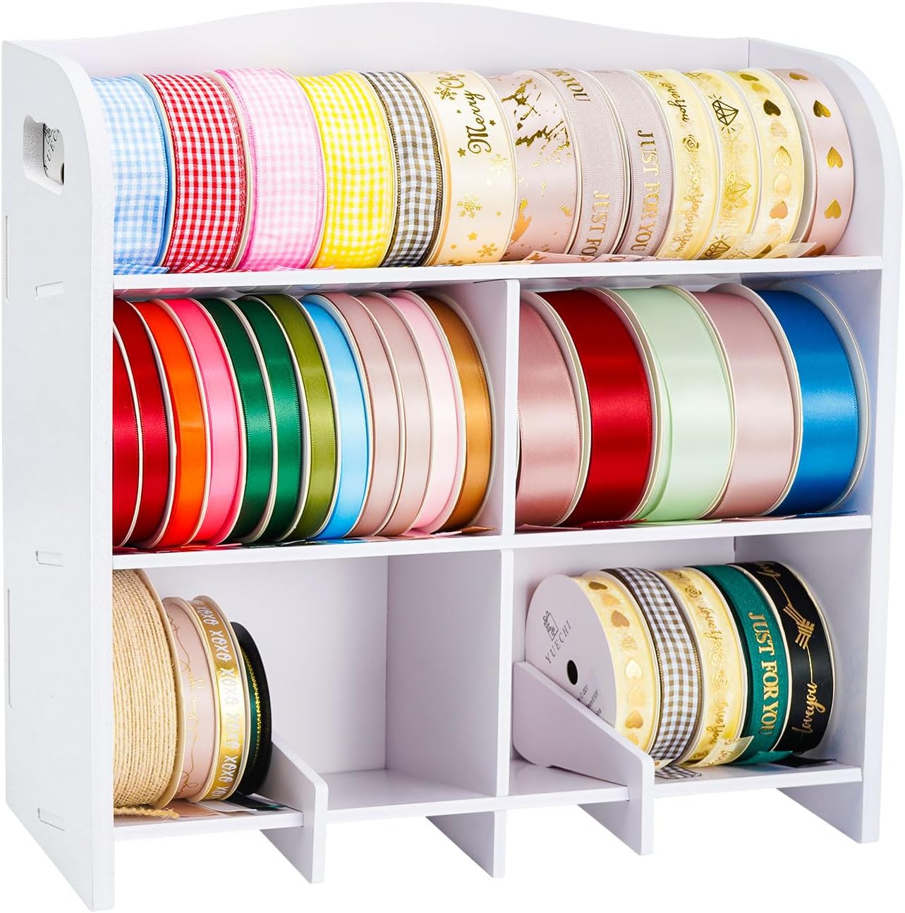 Amazon.com: AIHSUMC Wooden Ribbon Rack Storage, 2 Pcs Ribbon Organizer ...