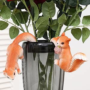 Amazon.com: JARPSIRY Set of 2 Cute Squirrel Figurines Hanging Animal ...