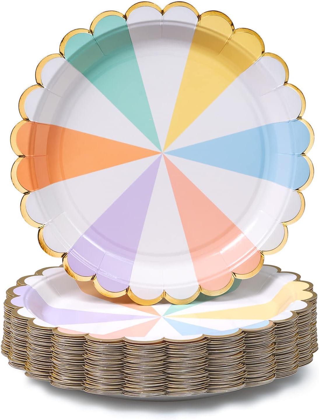 Amazon.com: Confettiville Party Paper Plates, 50-Pack, Disposable Paper ...