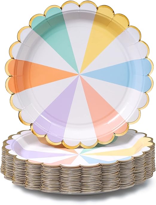 Confettiville Party Paper Plates, 50-Pack, Disposable Paper Plates ...