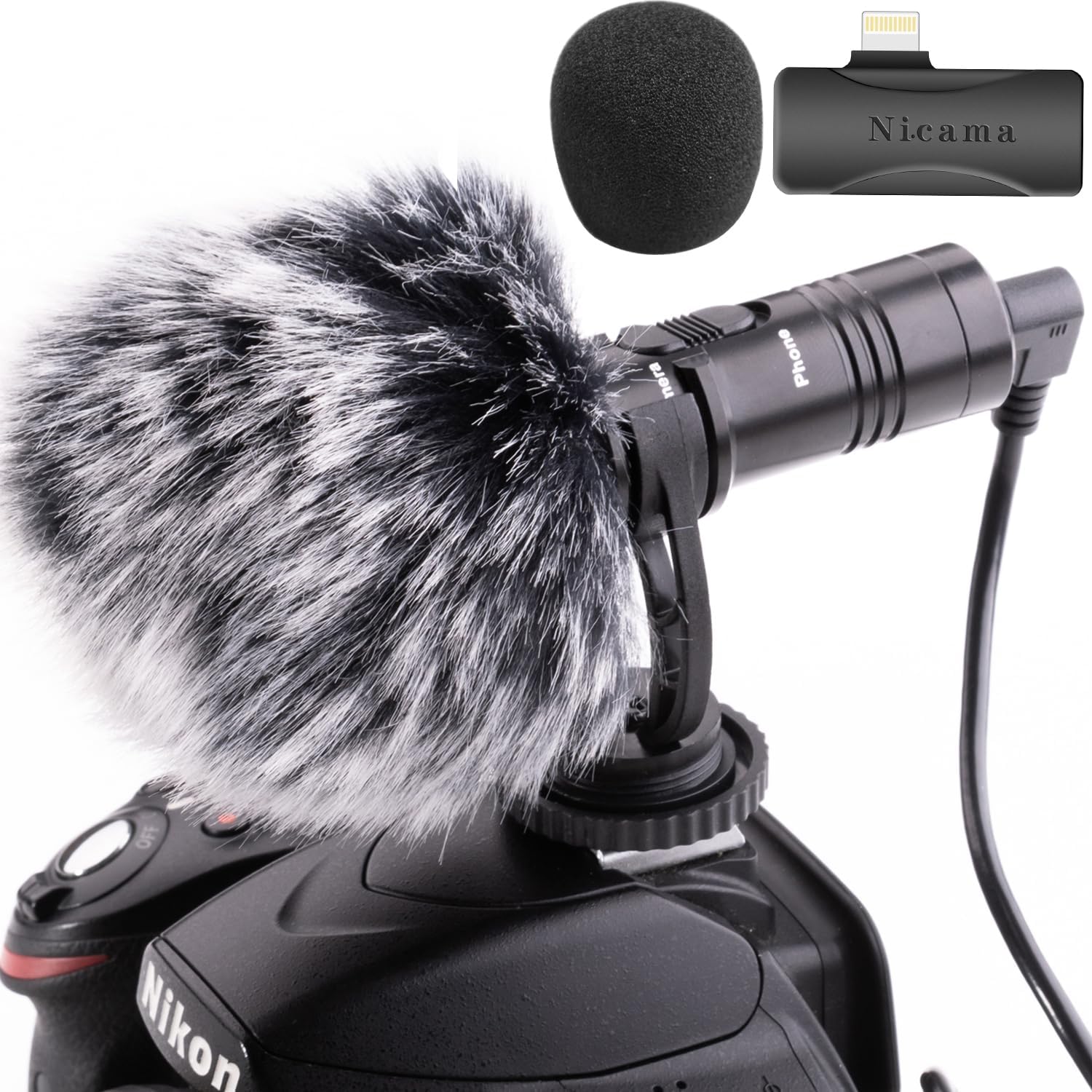 Nicama SGM8S 3.5mm Camera Shotgun Microphone with Windscreen Muff for ...