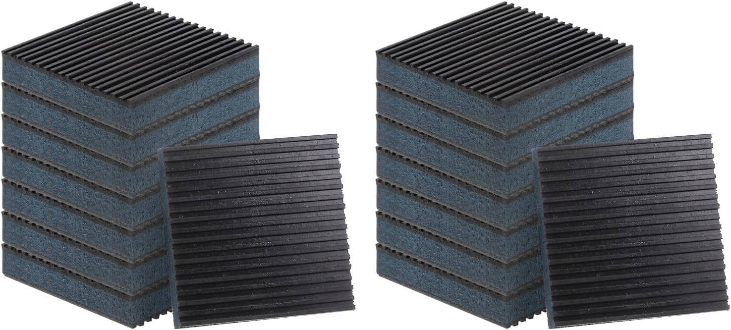 uxcell 16pcs Ribbed Anti-Vibration Isolation Rubber Pads 4" Length x 7/ ...