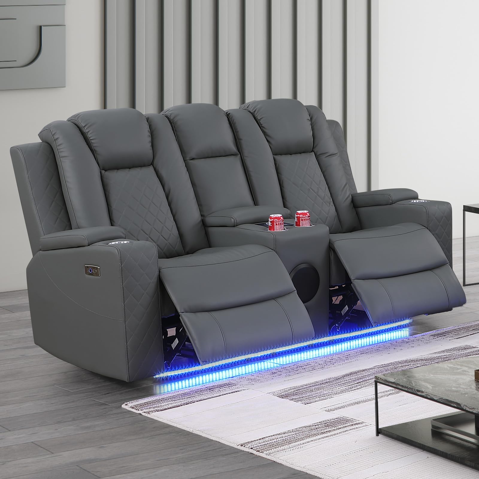 Amazon.com: poplarbox Power Loveseat Recliner Sofa, Home Theater ...
