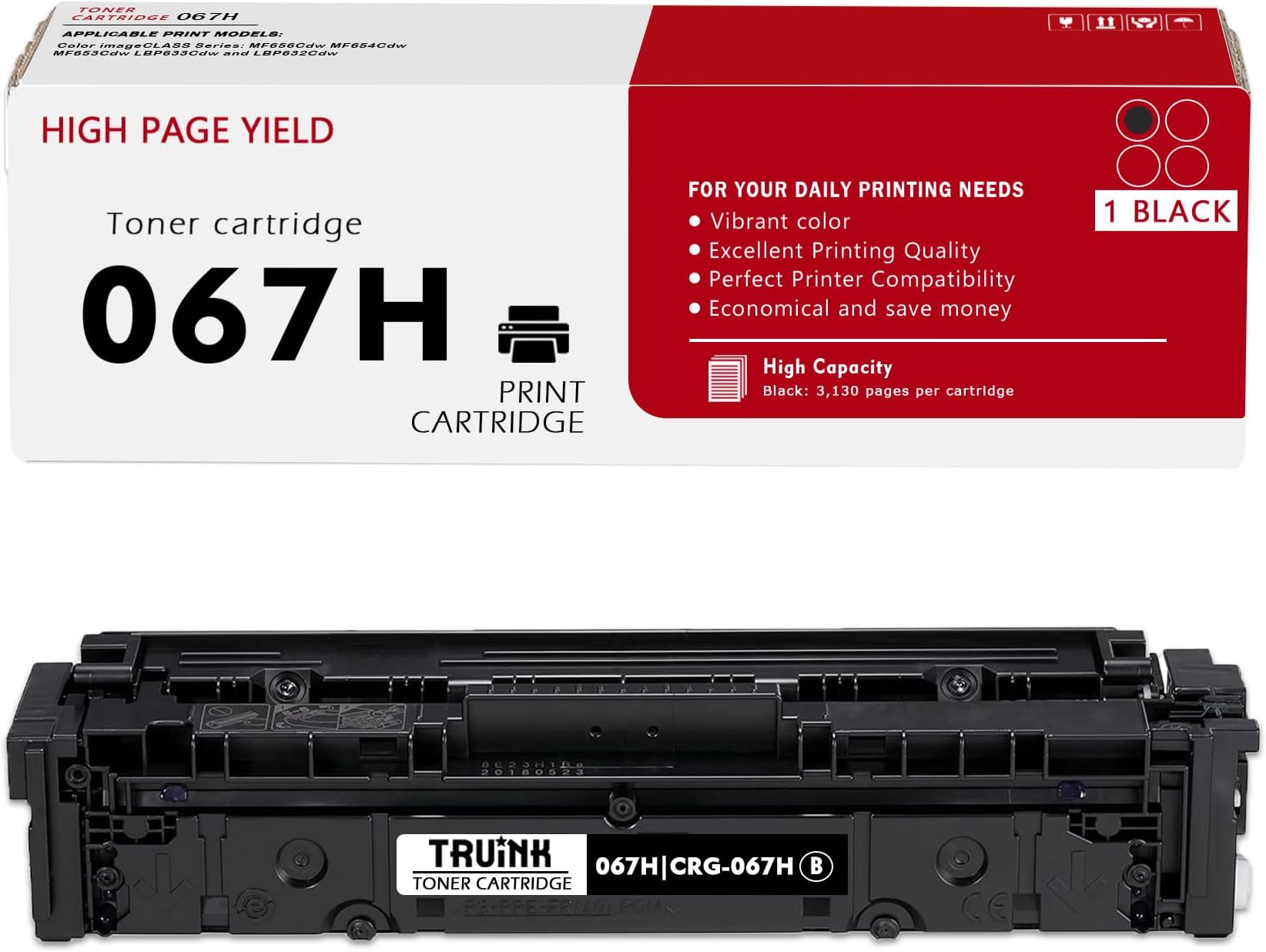 Amazon.com: 067H High Yield Toner Cartridge 1-Pack Replacement for Canon 067H CRG-067H CRG067H ...