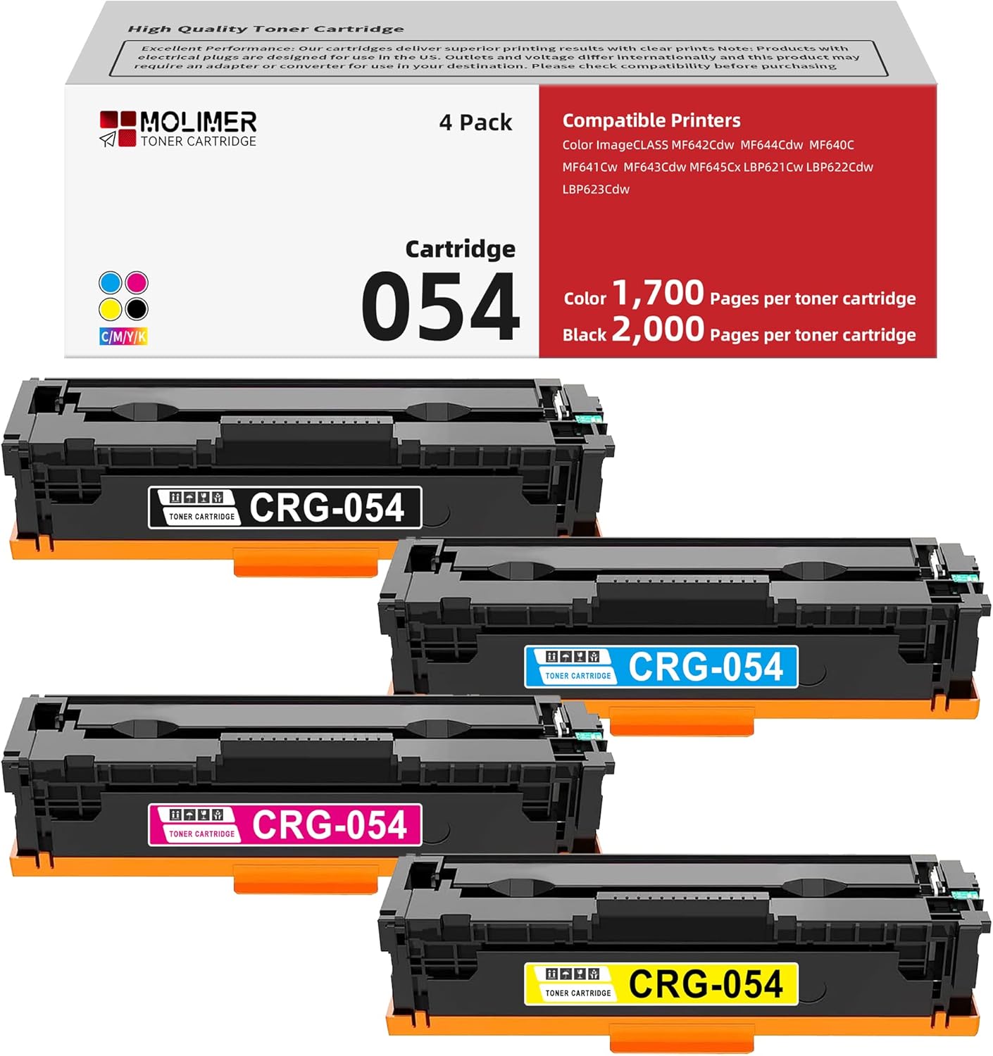 CRG054 CRG-054 Toner Cartridge Set Black Cyan Magenta Yellow ...
