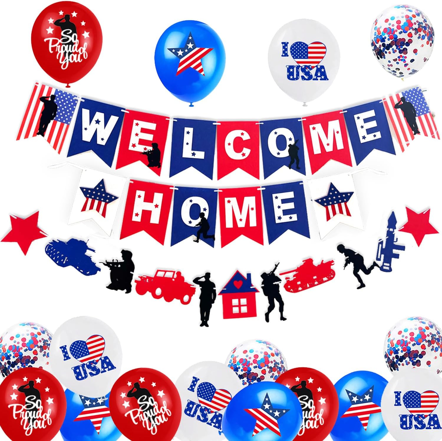 Amazon.com: Welcome Home Decorations Military, Welcome Home Balloons ...