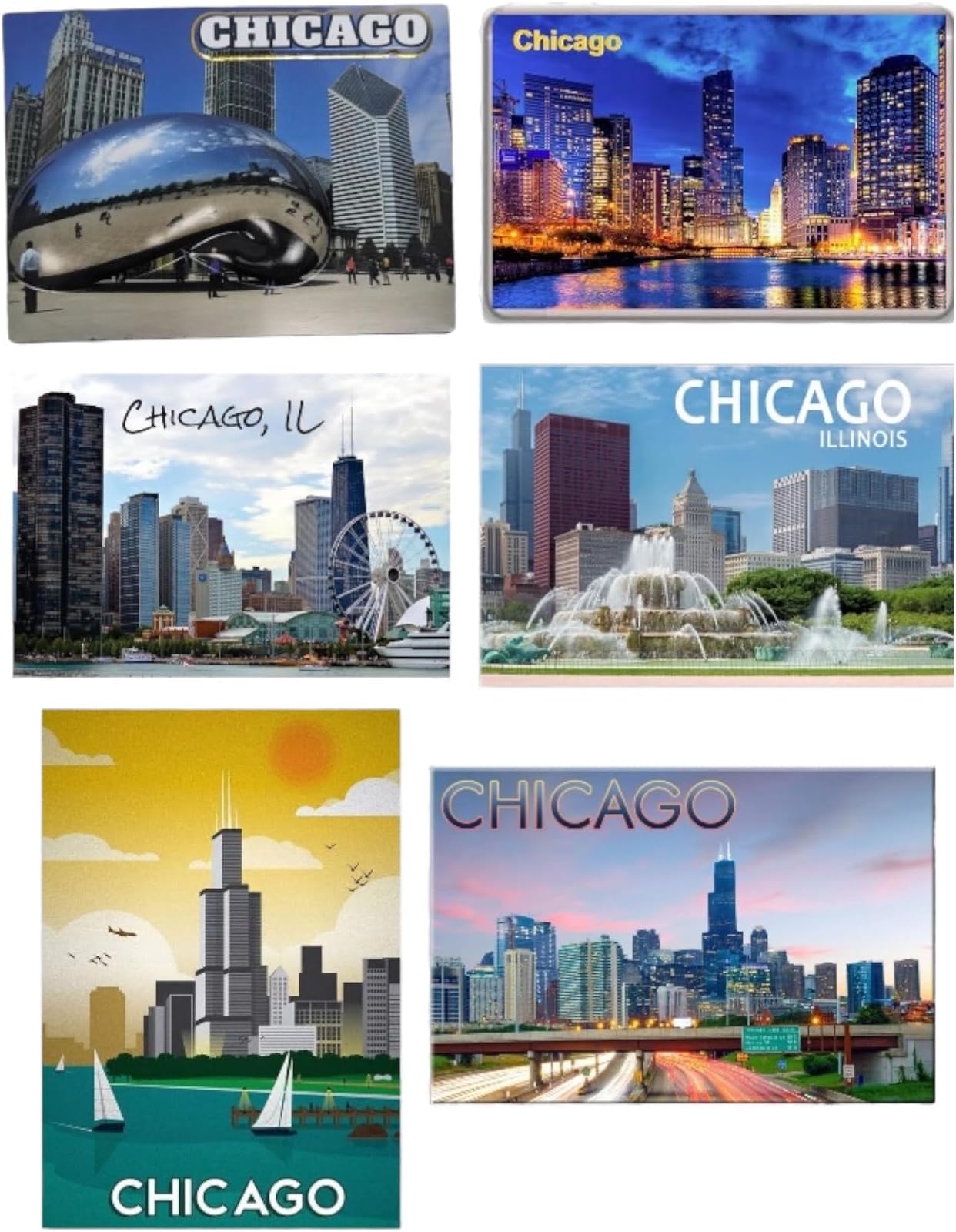 Amazon.com: Chicago Vintage Travel Art Refrigerator Magnet Size 2.5" x ...