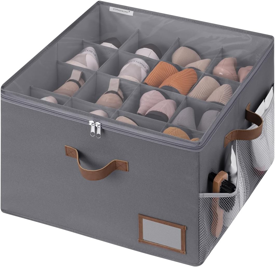Amazon.com: StorageWorks Shoe Organizer for Closet, Fits up to 16 Pairs ...