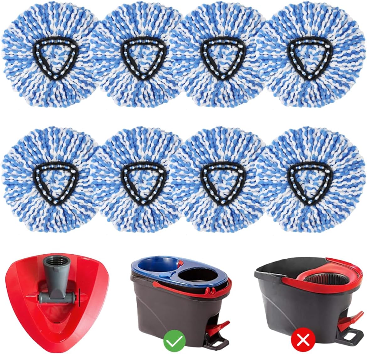 Amazon.com: Yeebarle 8 Pack Rinse Clean Spin Mop Replacement Head for ...