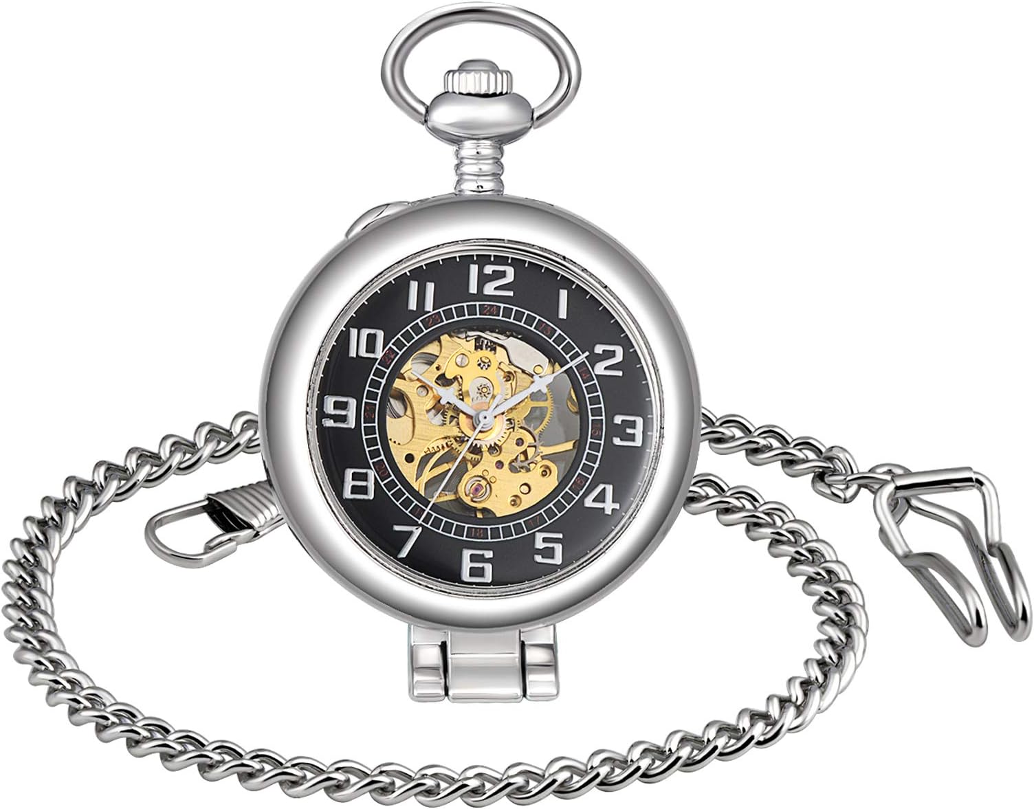 Infinite U Hueco Esqueleto Ángulo Recto Lupa Acero Reloj de Bolsillo ...