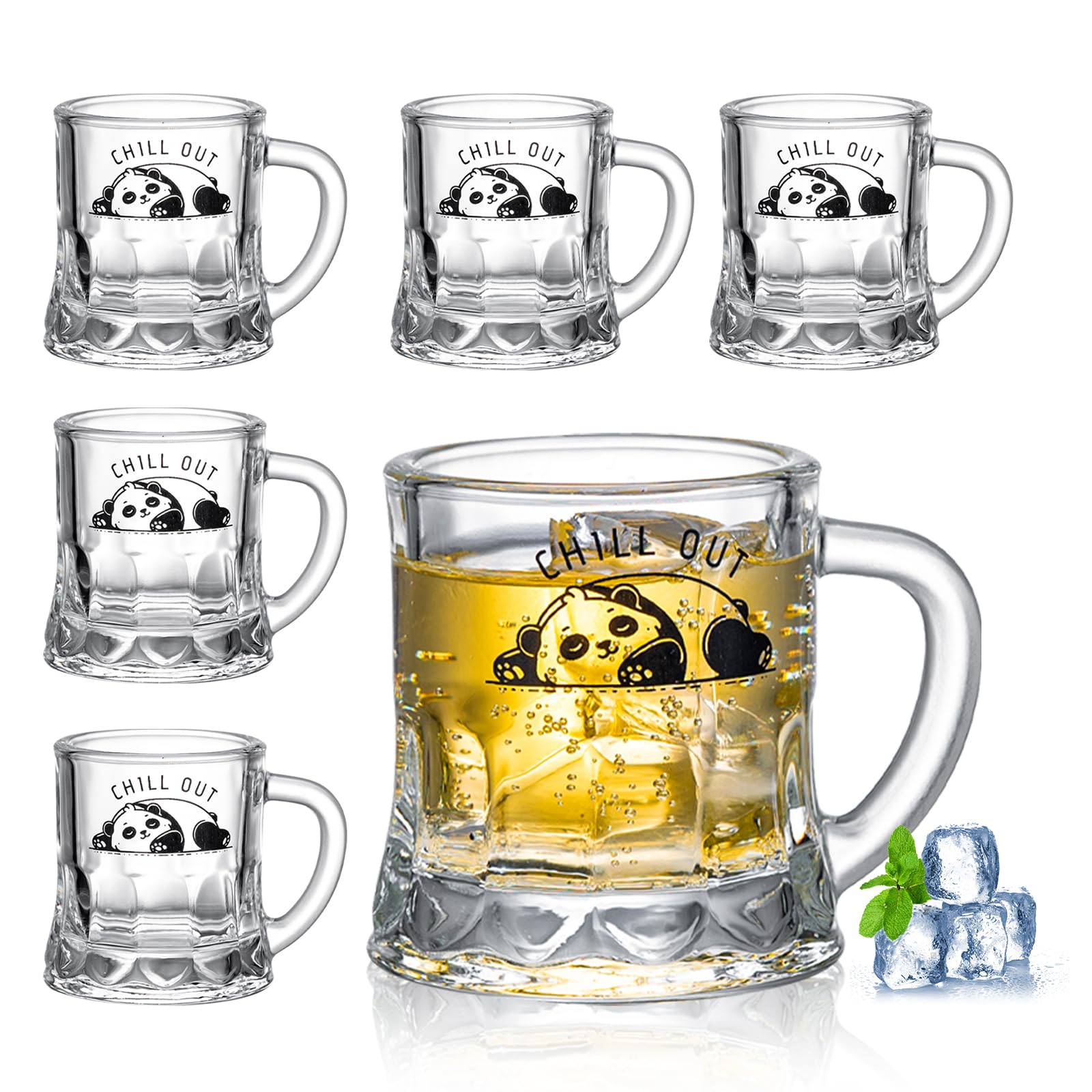 Amazon.com | SUN GKOTTA Funny Shot Glasses Set Of 6,2oz,Cute Shot ...