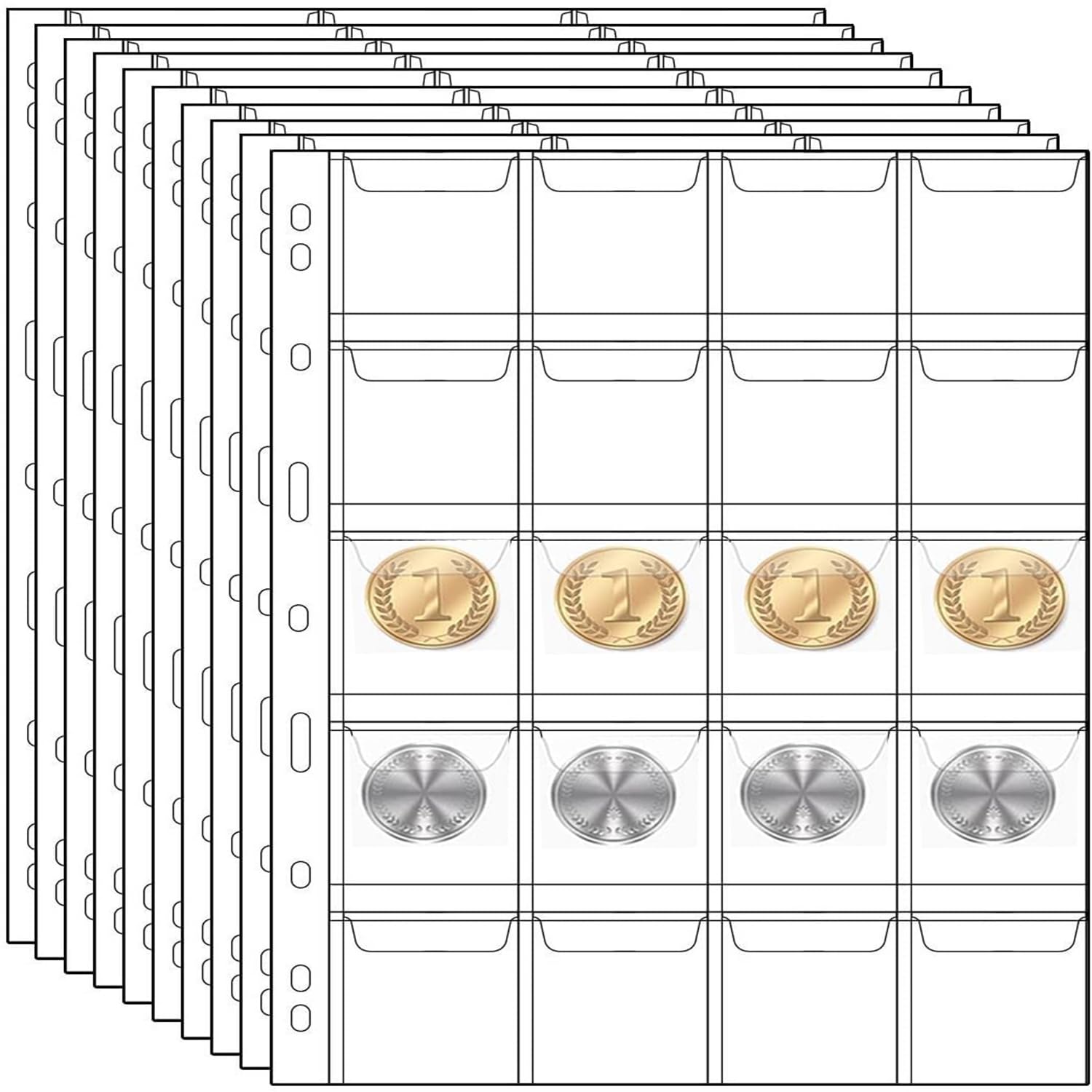 YQkangzhu 10 Sheets 20 Pocket Coin Collection Album, Coin Collecting ...