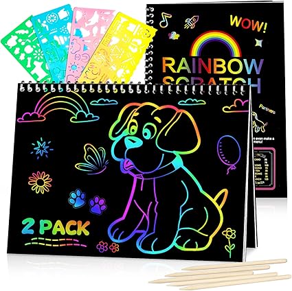 Scratch Art for Kids,Arts and Crafts for Kids Age 3-10,Birthday Gifts ...