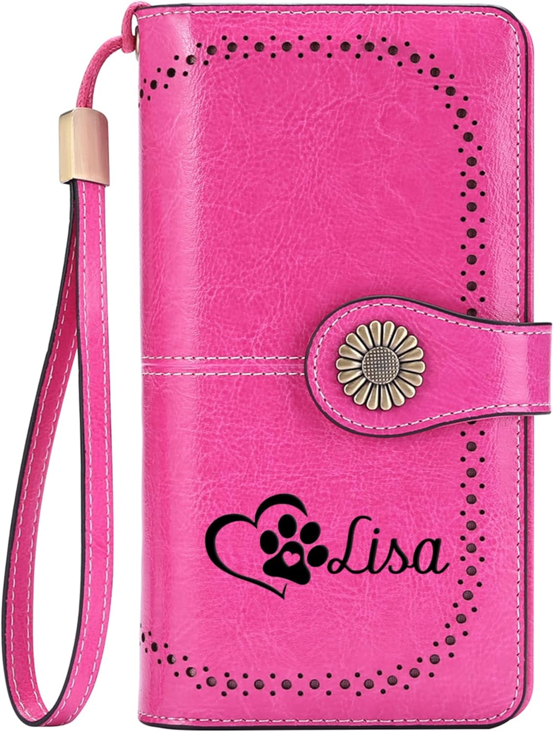 Custom Wristlet Wallet,Personalized Engraved Name Wallets with RFID ...