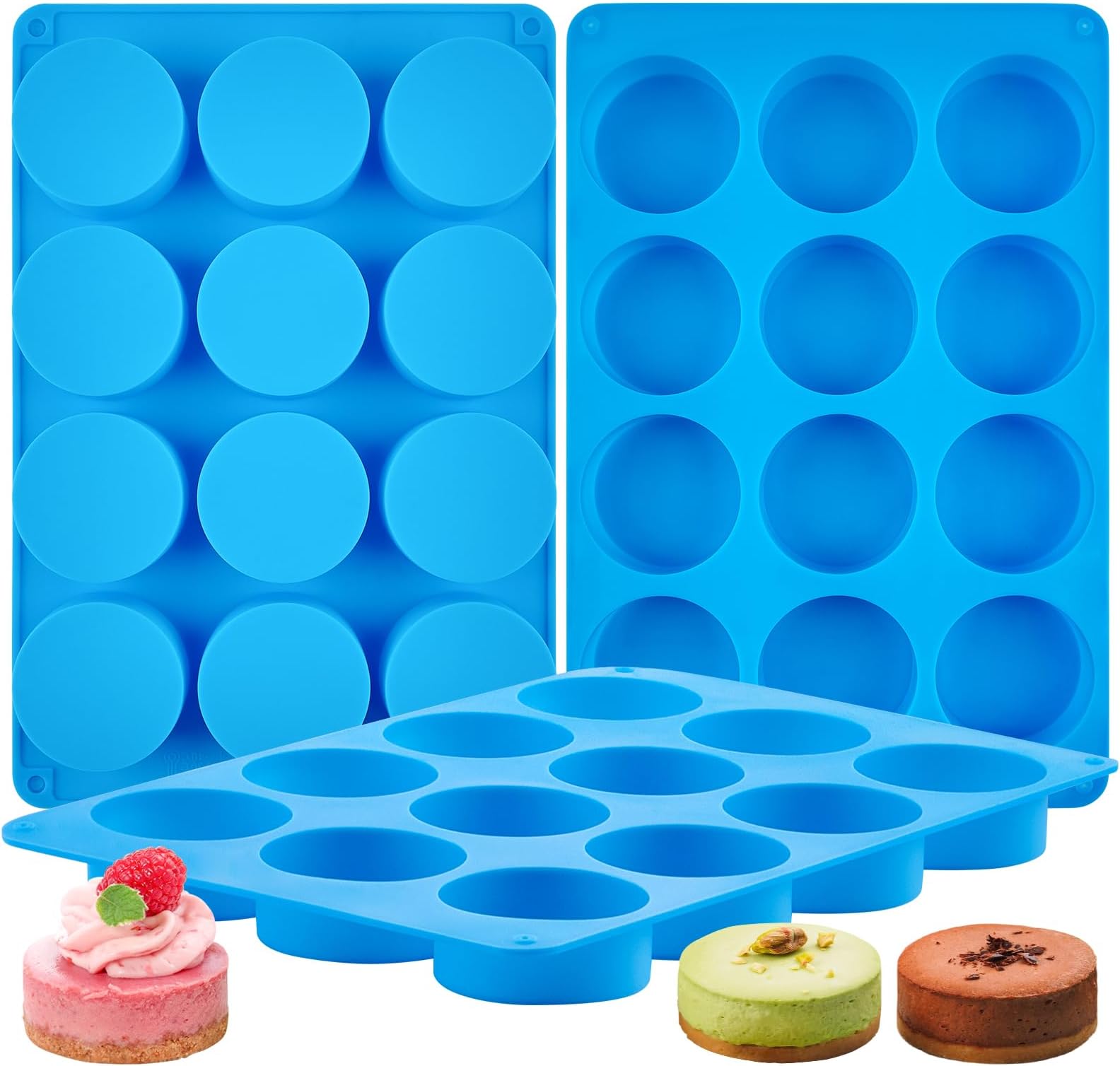 Amazon.com: 2 Pcs Oreo Chocolate Cookie Silicone Molds, 12-Cavity Round ...