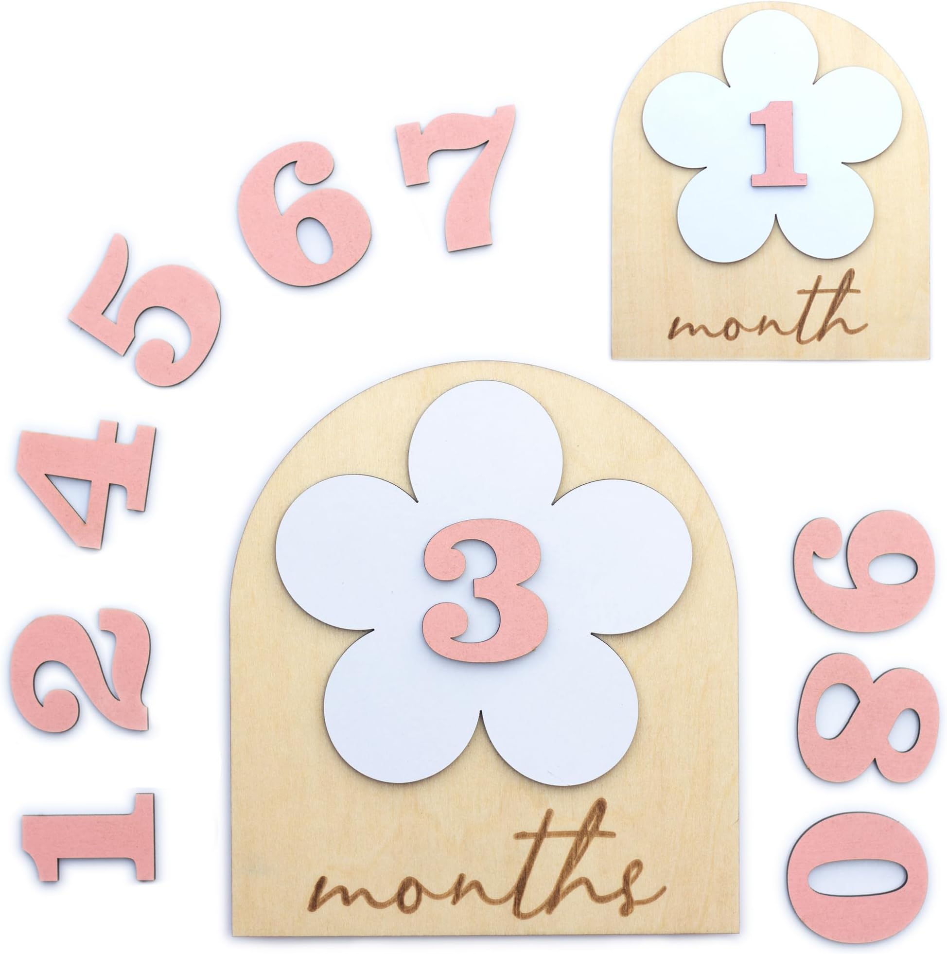 Amazon.com : Monthly Baby Milestone Wooden Circle - Baby Monthly ...