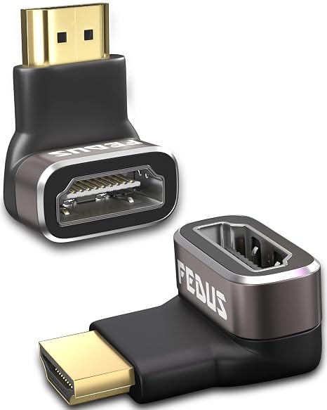 FEDUS IEKON 8K HDMI L Shape Adapter (1x 90° + 1x 270°) Male to Female ...