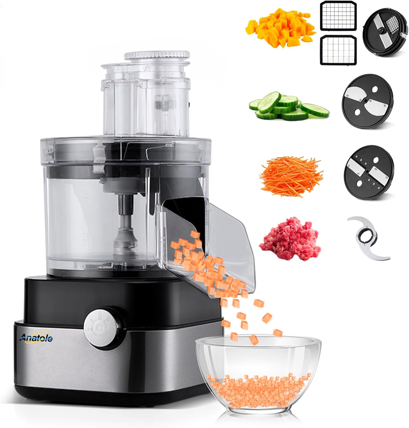 Amazon.com: Anatole Commercial Food Processor 20-Cup Electric Vegetable ...