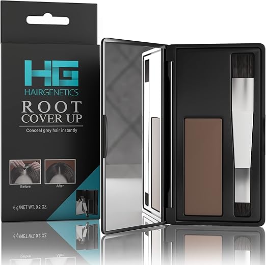 Hair Genetics Root Cover Up Dark Brown, Hide Your Grey Hairs and Grey ...