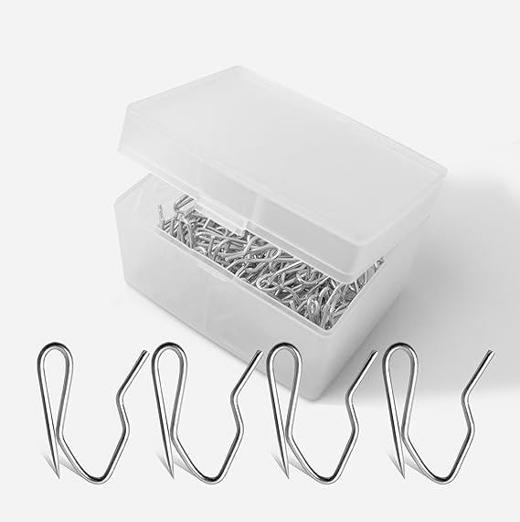 Amazon.com: 120 PCS Metal Curtain Hooks for Drapes, Stainless Steel ...