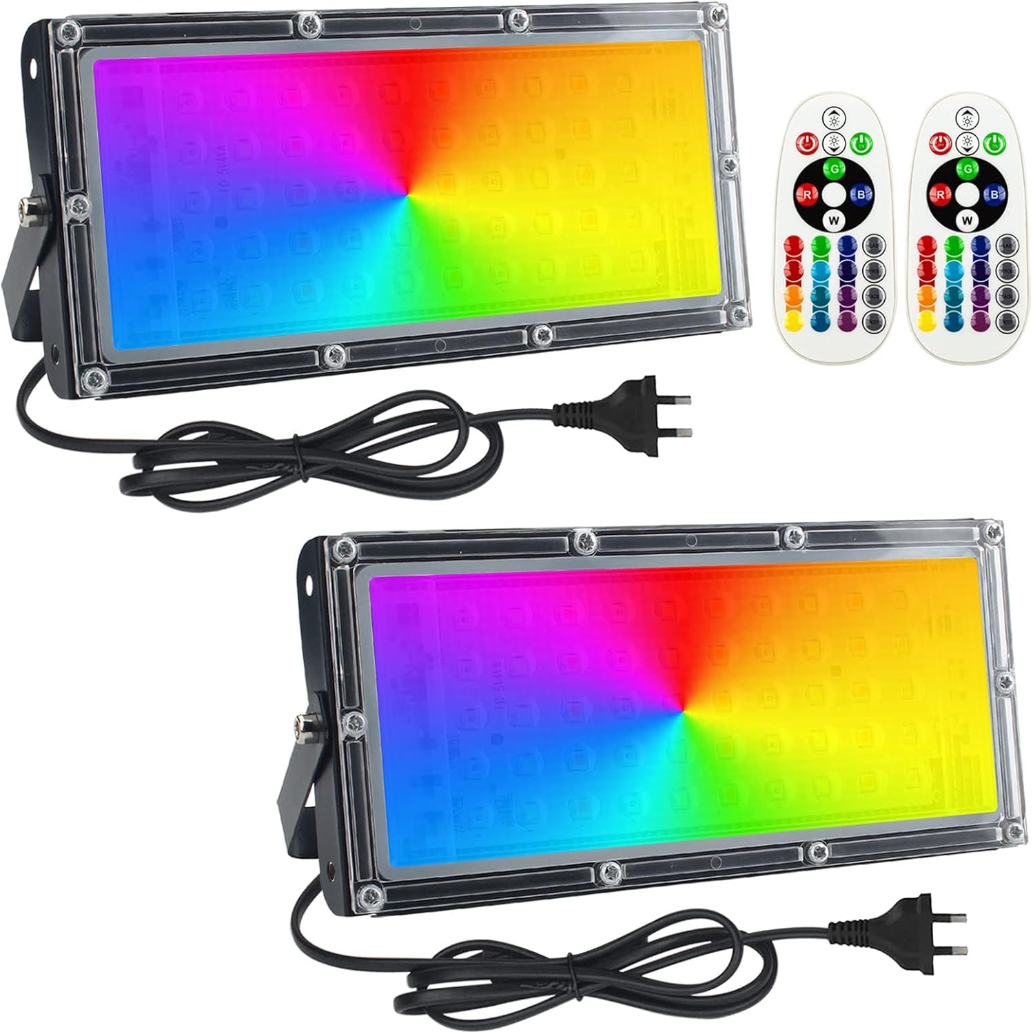 RGB Flood Light,LED Flood Light - 2 Pack 50W Smart RGB Light with ...