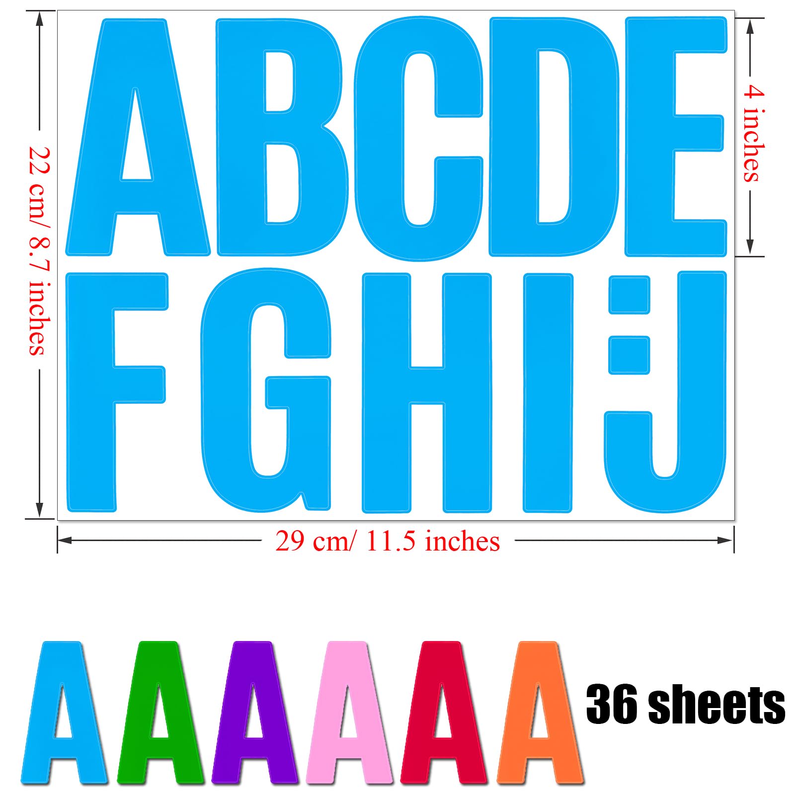 Snapklik.com : Bemeol 408 Pieces 36 Sheets Letter Stickers Big Font ...