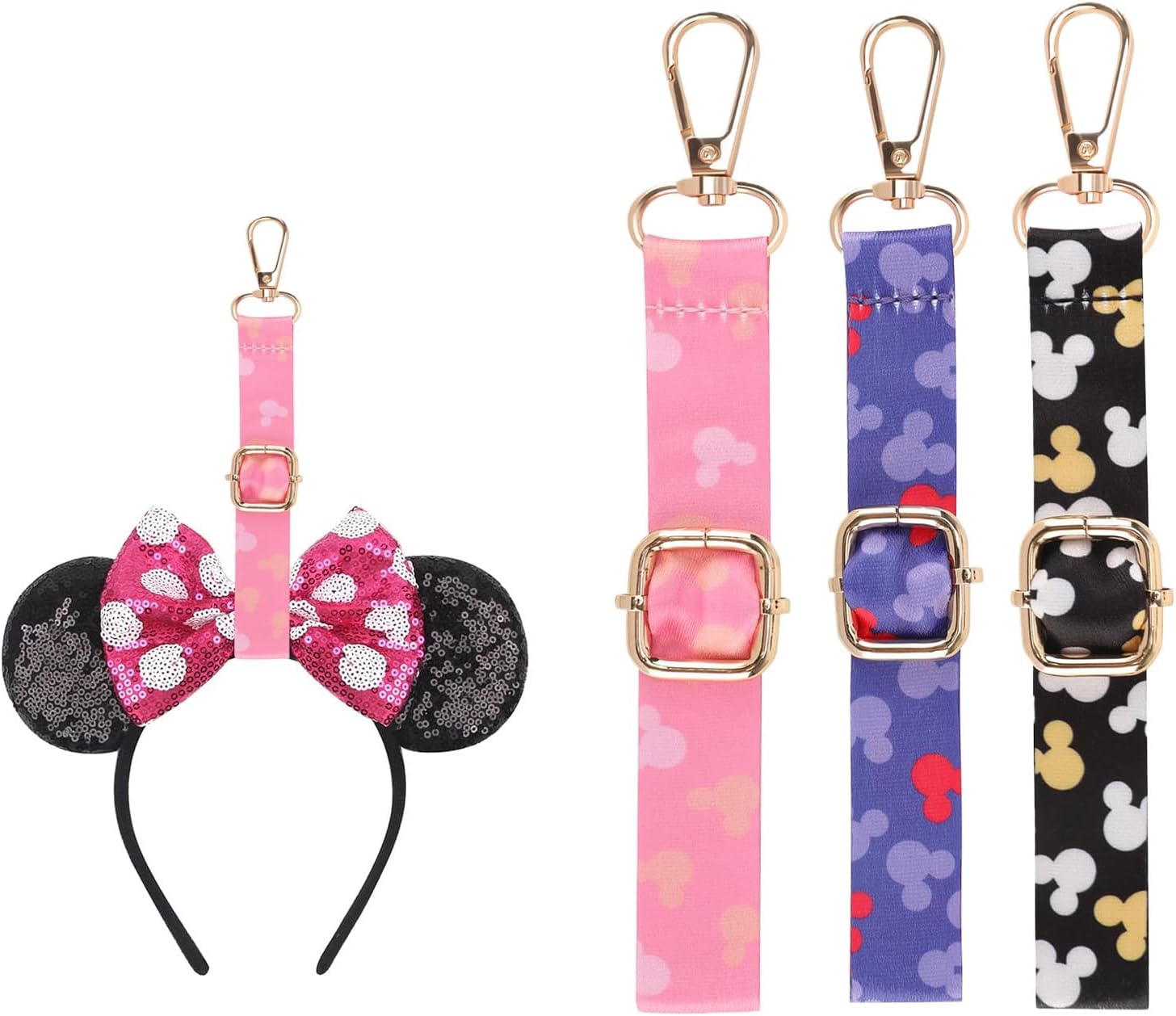 Amazon.com: 3Pcs Mouse Ear Holder for Backpack Headband Holder Lanyard ...