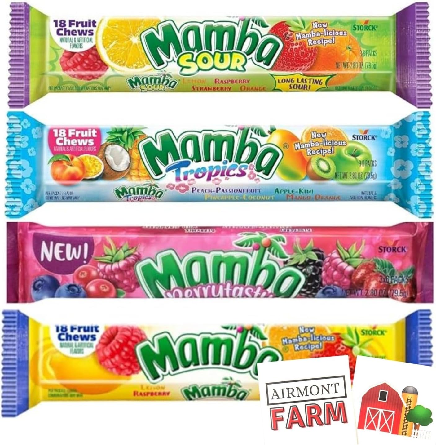 Amazon.com : Berrytasty and Tropics Assorted Fun flavored Mamba Fruit ...