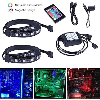 WOWLED RGB Gaming LED Strip Lights Magnetic for Mid Tower PC Case ...