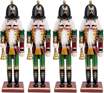 Amazon.com: Suzile 4PCS Christmas Nutcrackers Ornaments Set 12 inch ...
