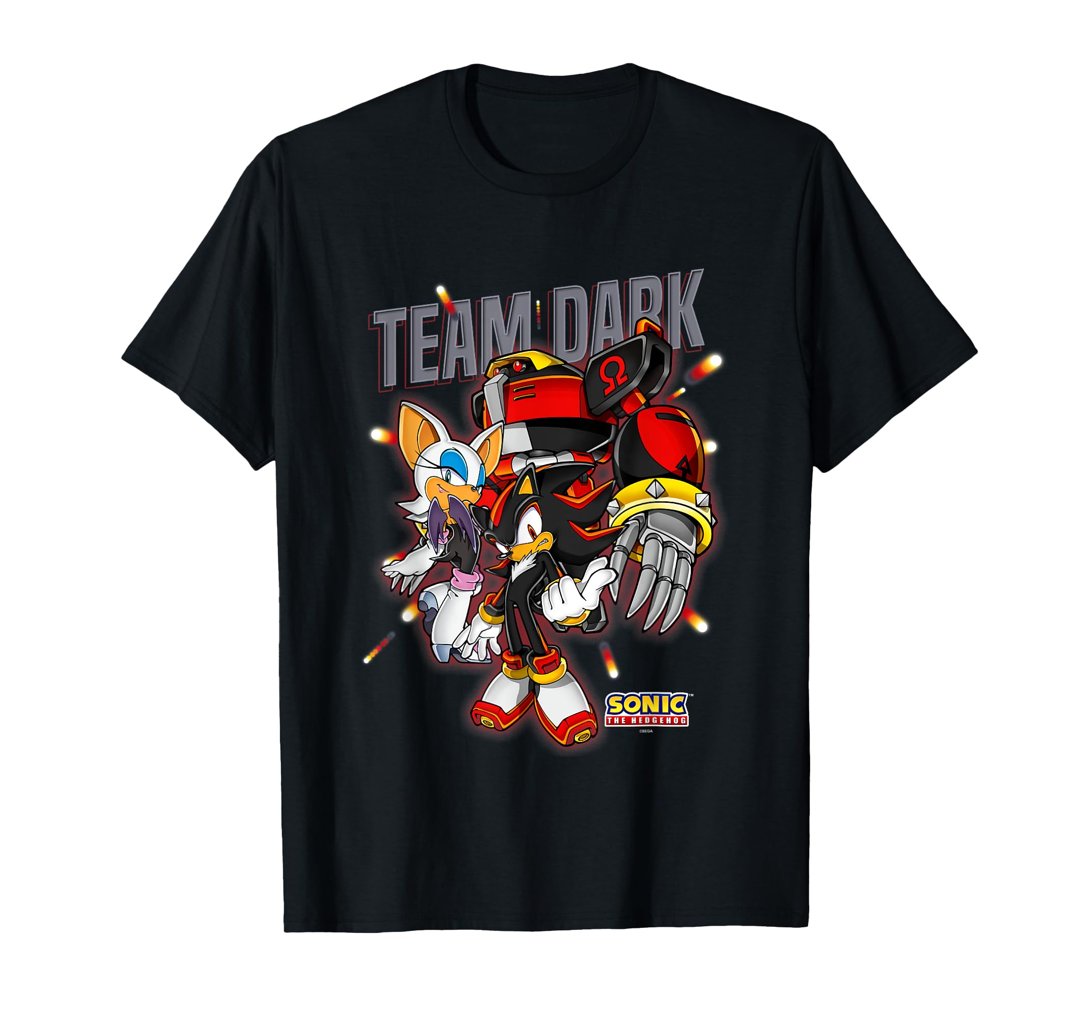 Amazon.com: Sonic The Hedgehog Team Dark Omega Rouge & Shadow T-Shirt ...