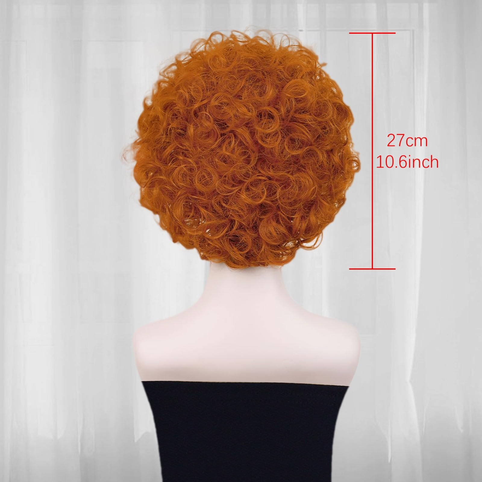 Red Orange Curly Wig for Women Men Landlady Costume Mrs Roper Wig Short ...