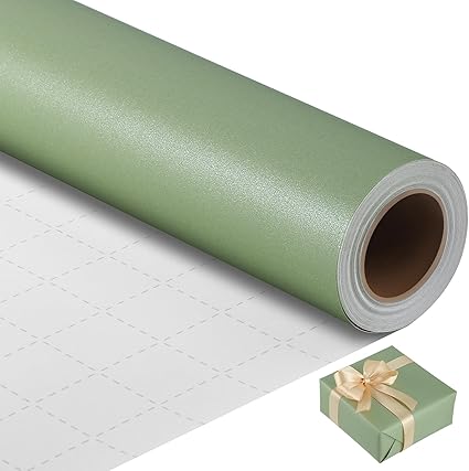 Amazon.com: woric Green Wrapping Paper Roll -Mini Roll- 17 In X 33 Ft ...