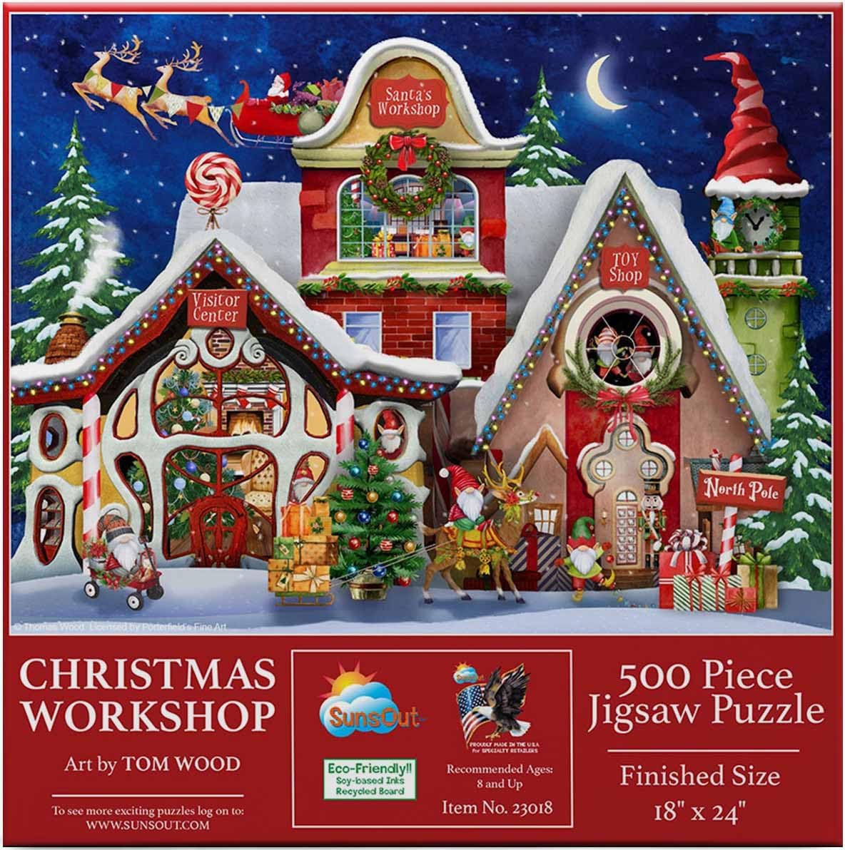 Amazon.com: SUNSOUT INC - Christmas Workshop - 500 pc Jigsaw Puzzle by ...