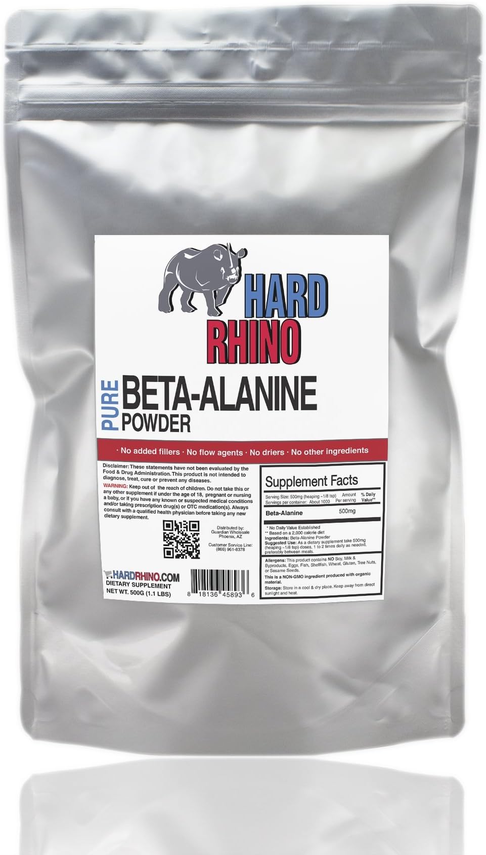 Amazon.com: Hard Rhino Beta-Alanine Powder, 1 Kilogram (2.2 Lbs ...
