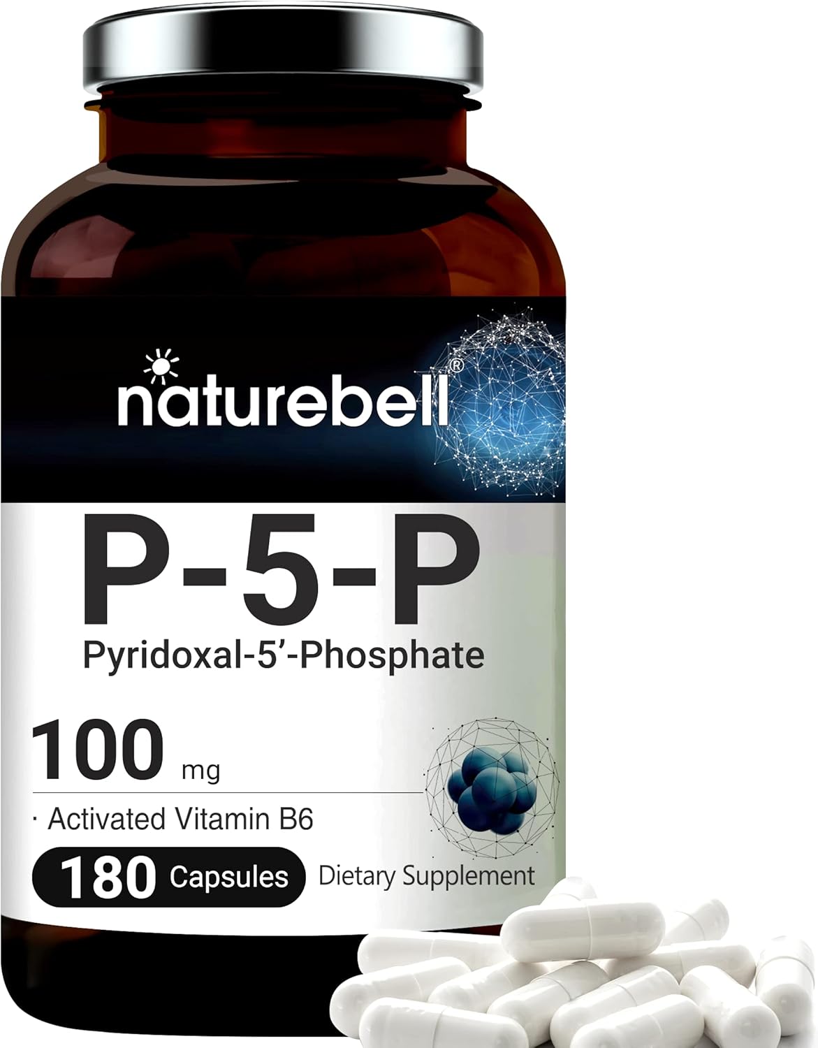 Amazon.com: P5P Vitamin as Pyridoxal 5 Phosphate 100mg, 180 Capsules ...