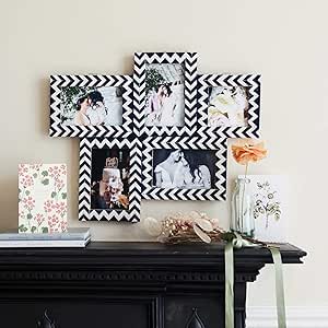 Handmade Mango Wood Chevron Photo Multi-Frame | Fits four 6 x 4 & one 4 ...
