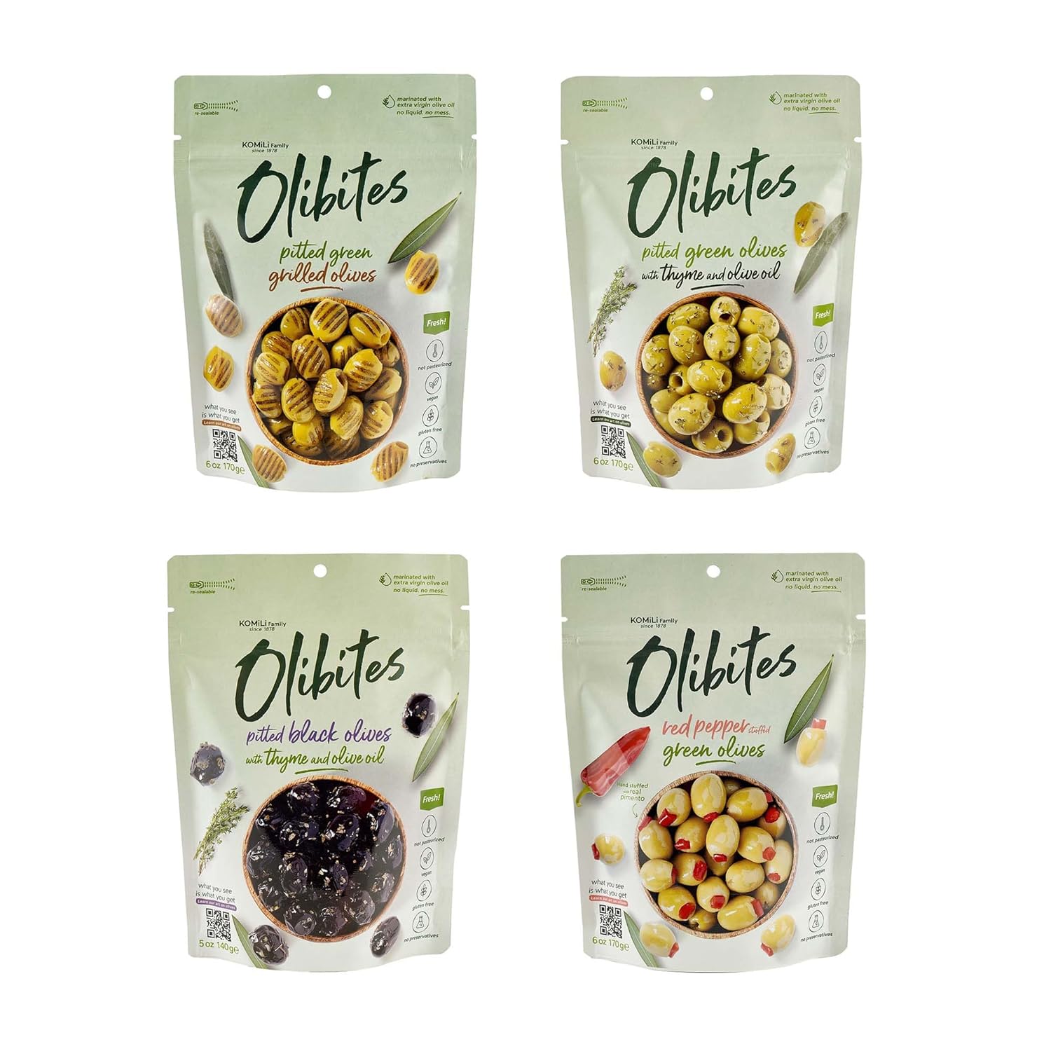 Amazon.com : Olibites Pitted Olives - Fresh Olives Marinated in Extra ...