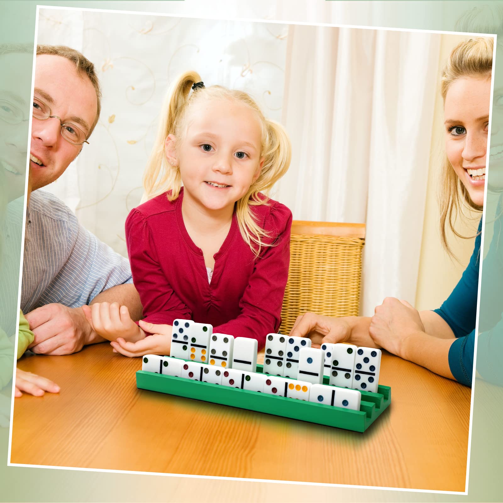 Tatuo 8 Pcs Colorful Domino Trays Wooden Domino Racks Wood Domino ...