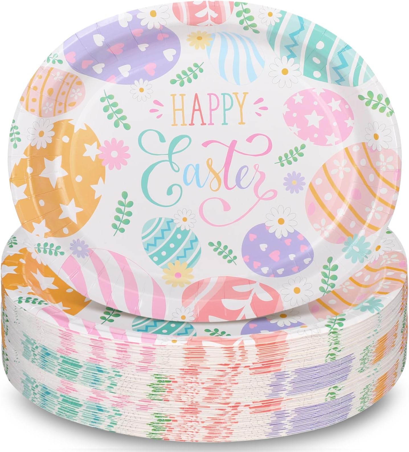 Amazon.com | Aysimple 50 Count Easter Oval Paper Plates Platters ...