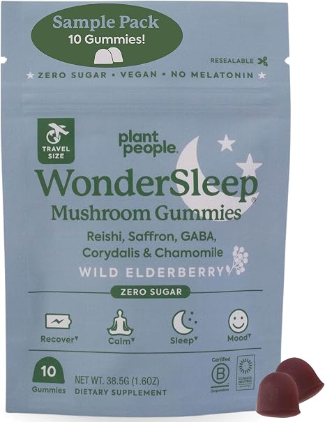 Amazon.com: Plant People WonderSleep Mushroom Gummies Supplement Mini ...