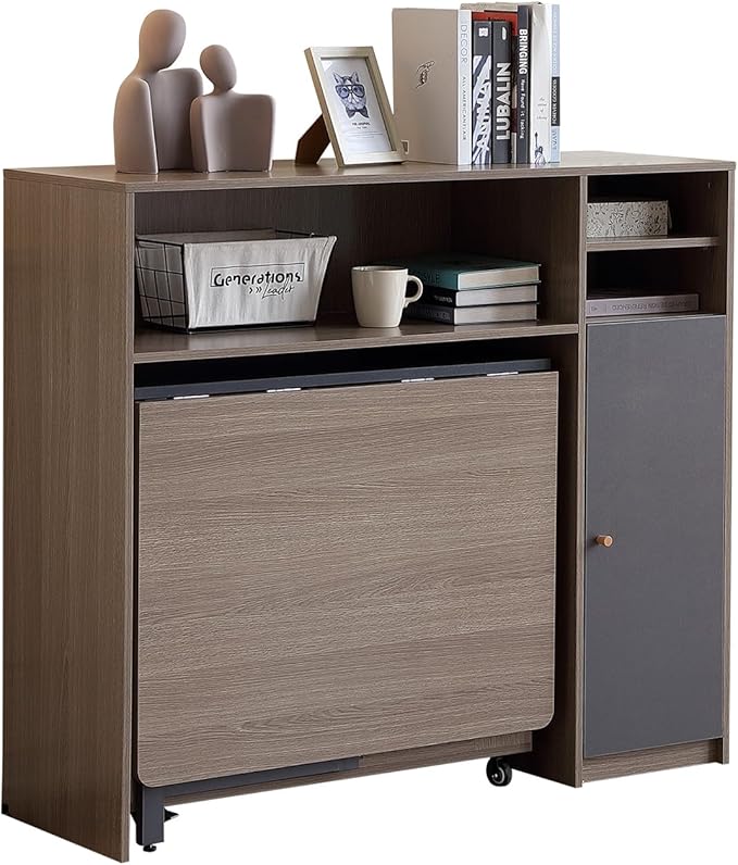 Amazon.com - FUNROLUX Folding Dining Table and Sideboard Cabinet Set ...